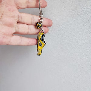 Football Shoe Keyring, Yellow Black Football Shoe, Soccer Shoe Key Ring ...
