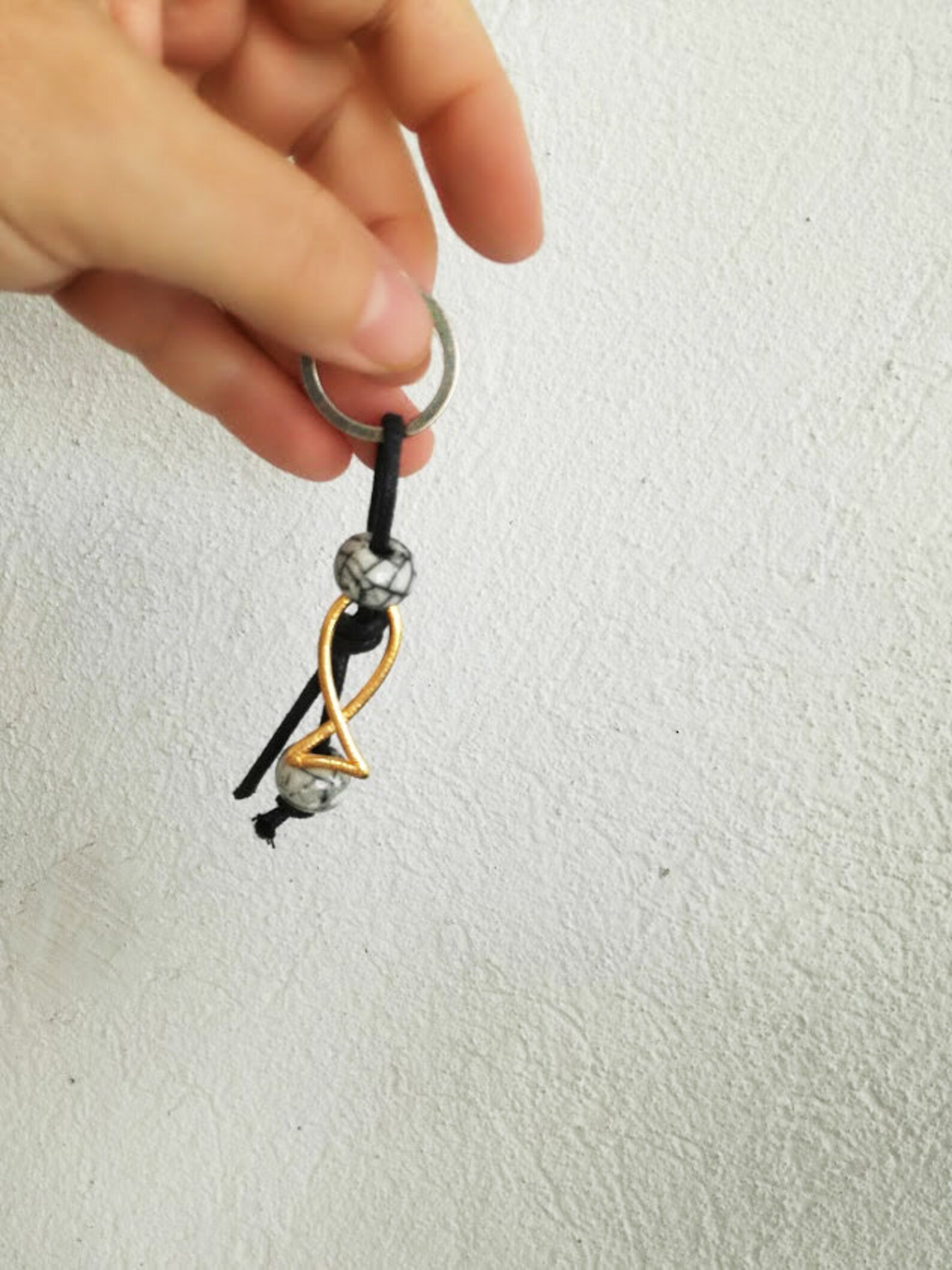 Gold Fish Keychain Gold Fish Outline Key Ring With Craquele | Etsy