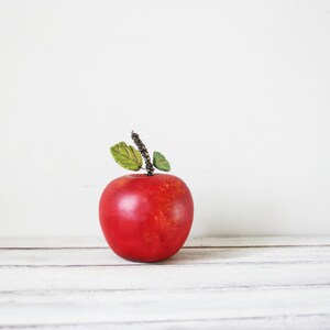 Red Apple Sculpture, Life Size Ceramic Apple, Red Ceramic Apple With ...