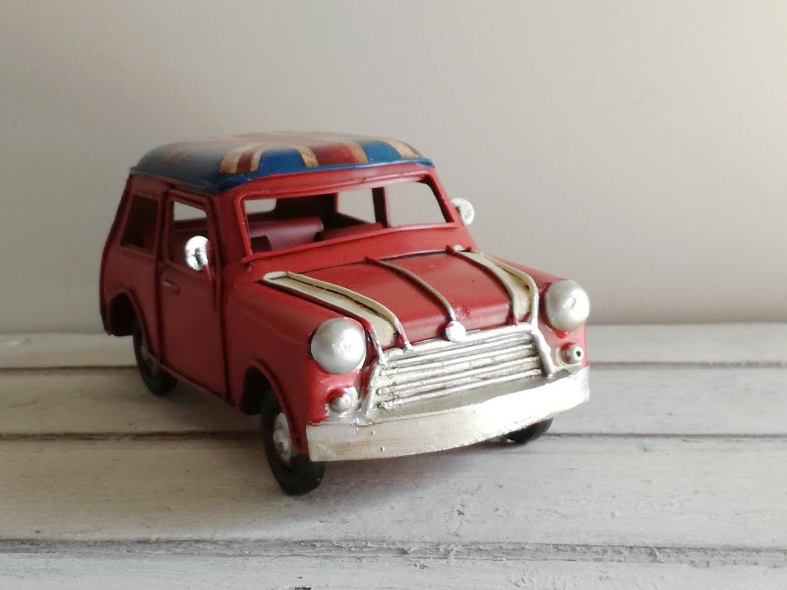 Red Mini Car Miniature With British Flag Vintage Collectible - Etsy