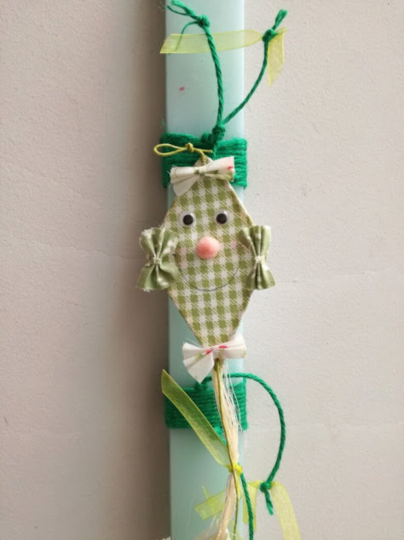 Kite Easter Candle Green Kite Ornament on Sky Blue Easter - Etsy