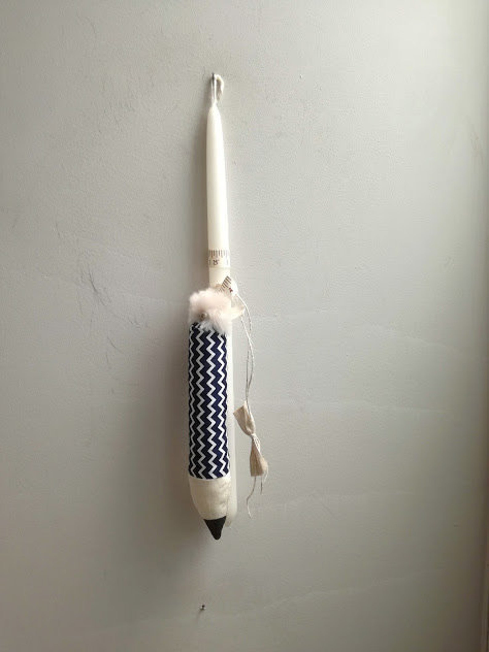 Greek Easter Candle With Pencil Plush White Easter Candle for - Etsy