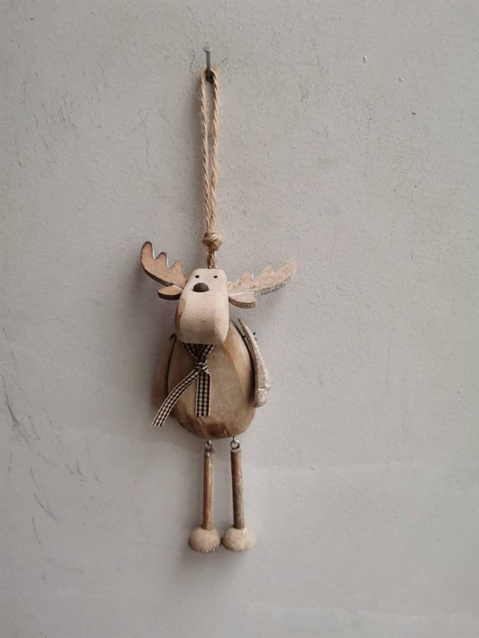 Rustic Reindeer Wooden Ornament Natural Wood Christmas Tree - Etsy