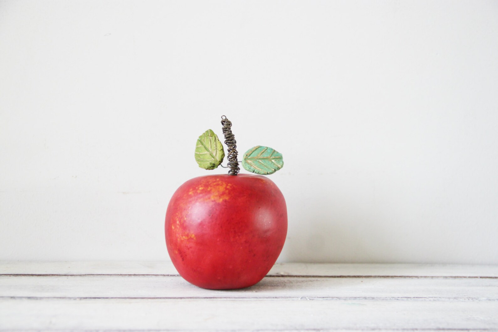 Red Apple Sculpture Life Size Ceramic Apple Red Ceramic - Etsy