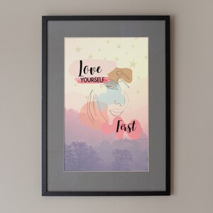 Love Yourself First Art Print | Mental Health Illustration (digital ...