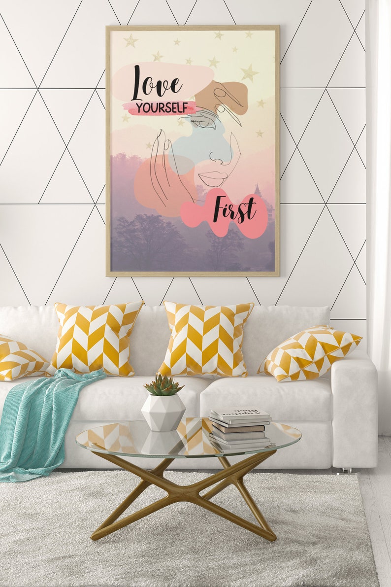 Love Yourself First Art Print | Mental Health Illustration (digital ...