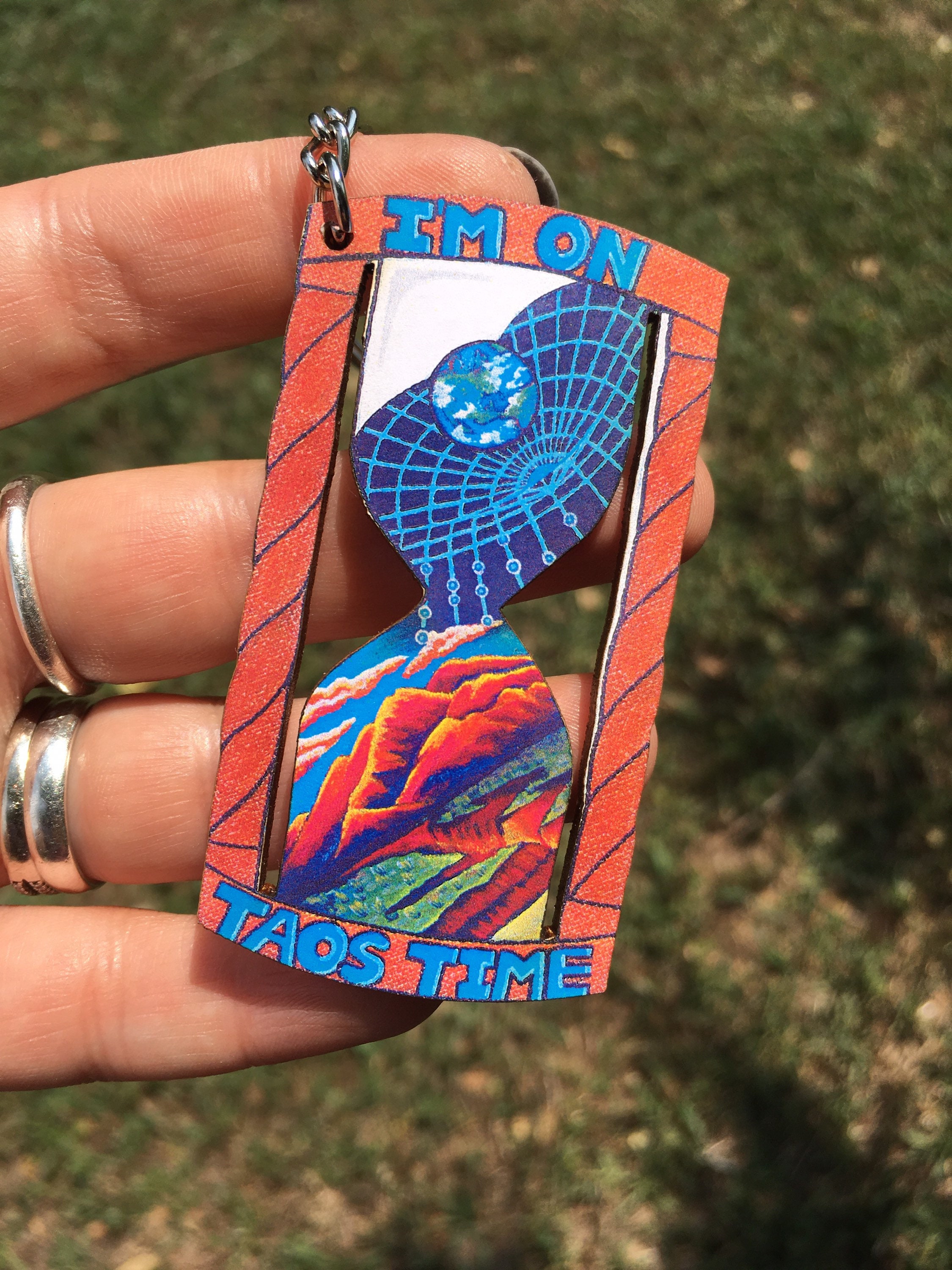 Set of 5 Im on Taos Time Original Wooden Keychains - Etsy