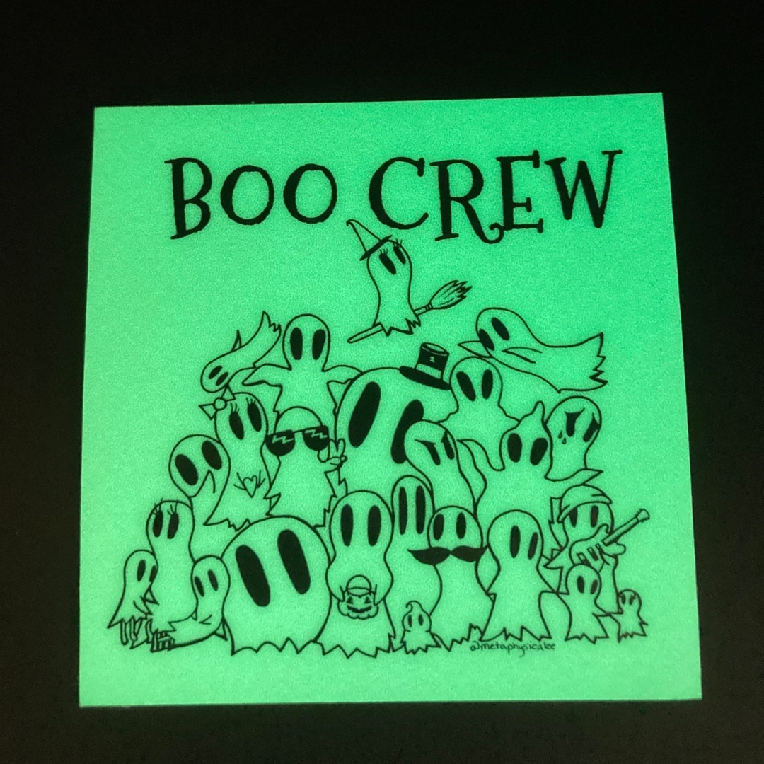 Boo Crew Halloween Boo Ghost Family Vinyl Sticker Glow in the Dark ...