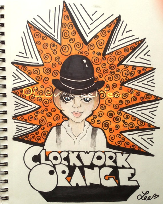 Items similar to A Clockwork Orange Original Drawing Illustration Art ...