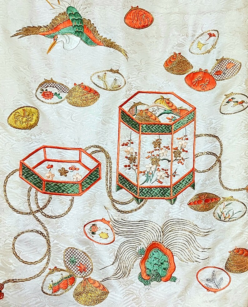 Museum Class Antique Edo Period Bunka Period Crane Turtle Kai - Etsy