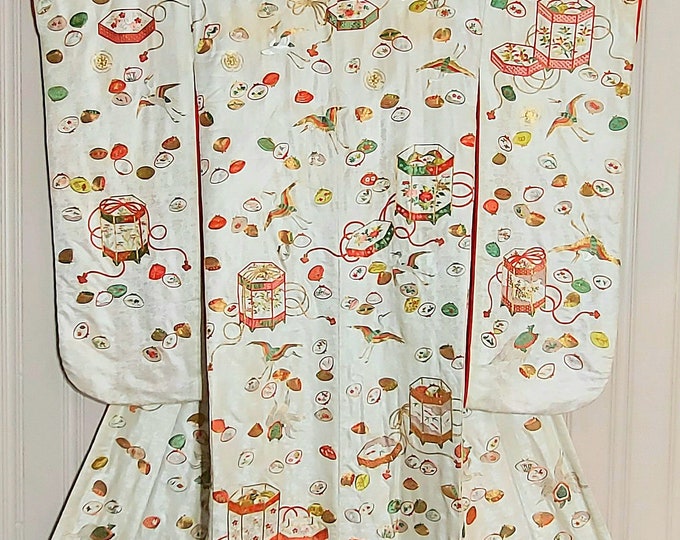 Museum Class Antique Edo Period Bunka Period Crane Turtle Kai Awase ...