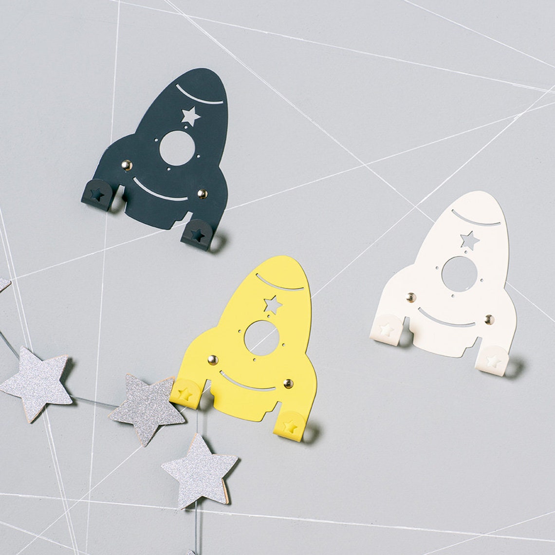 Retro Spaceship Coat Rack / Space Rocket Towel Hook / Colorful - Etsy