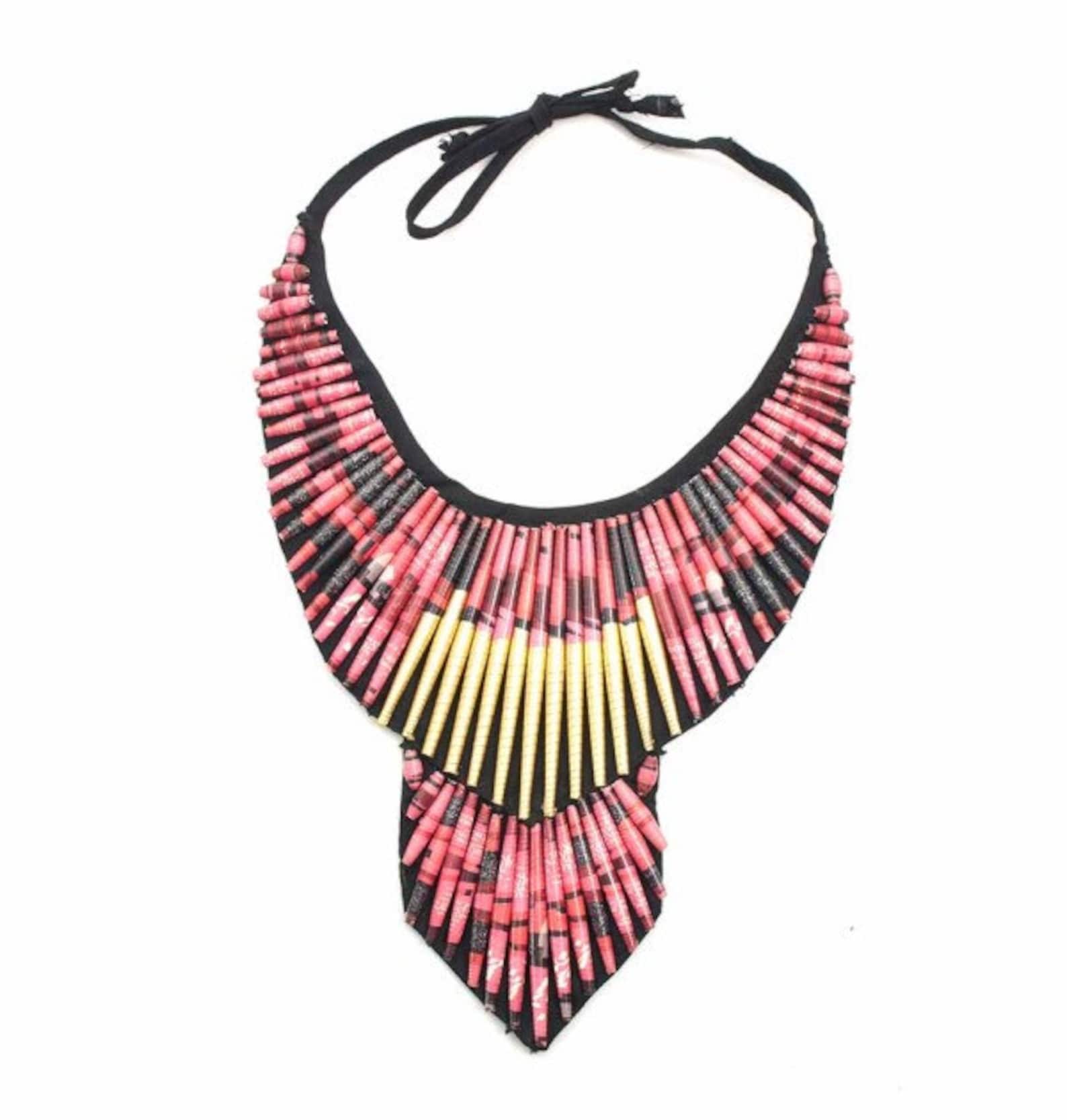 SWAZI Beaded Necklace Made of Paper - Etsy