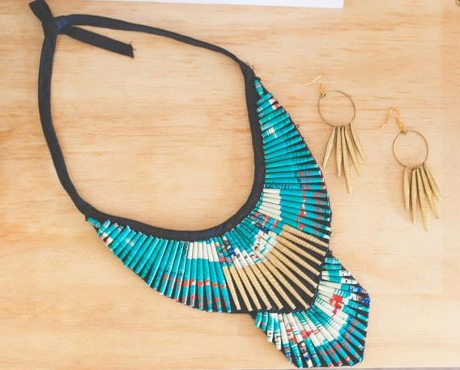 SWAZI Beaded Necklace Made of Paper - Etsy