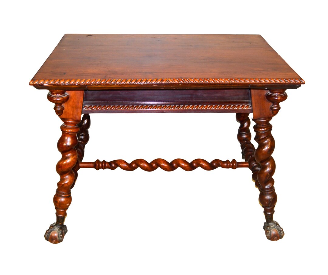 Antique Victorian Hunzinger Barley Twist Library Table #19669 - Etsy