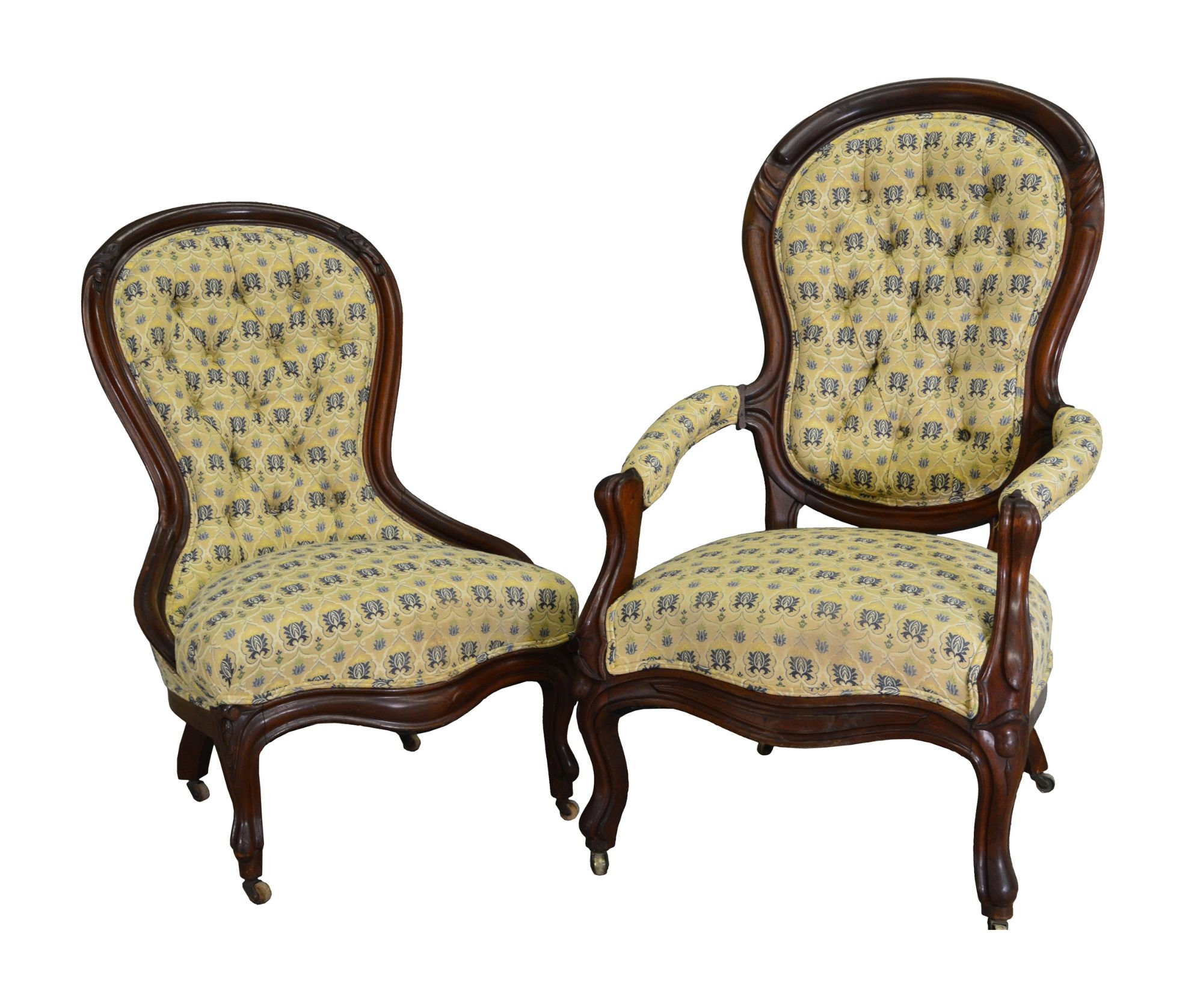 Antique Pair of Victorian Carved Chairs Ladies and Gentlemans 17567 - Etsy