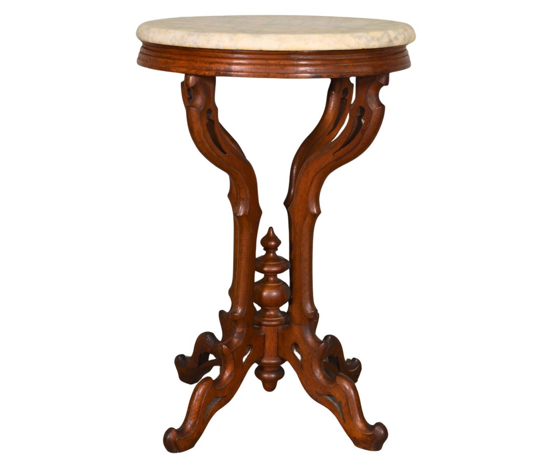 Antique Victorian Round Marble Top Stand 21948 - Etsy