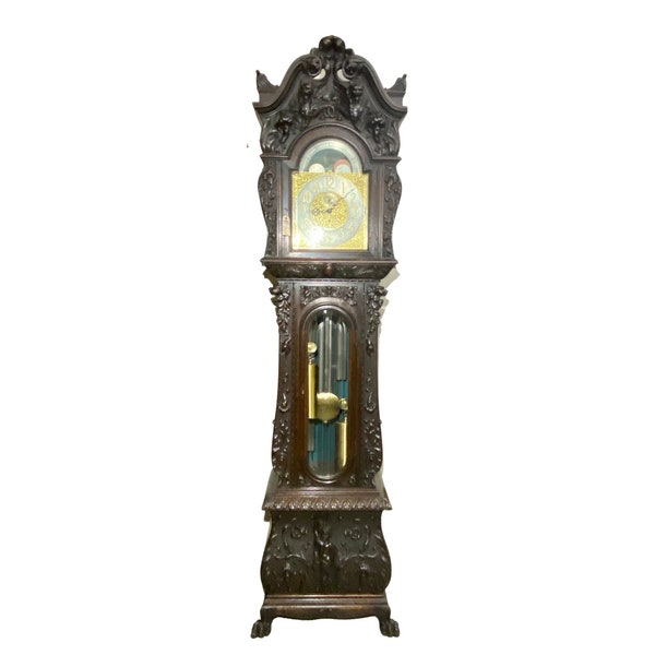 Antique Oak Grandfather Clock - Etsy