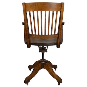 Antique Oak Swivel Tilt Office Chair - Bankers Lawyers Chair, 1930s ...