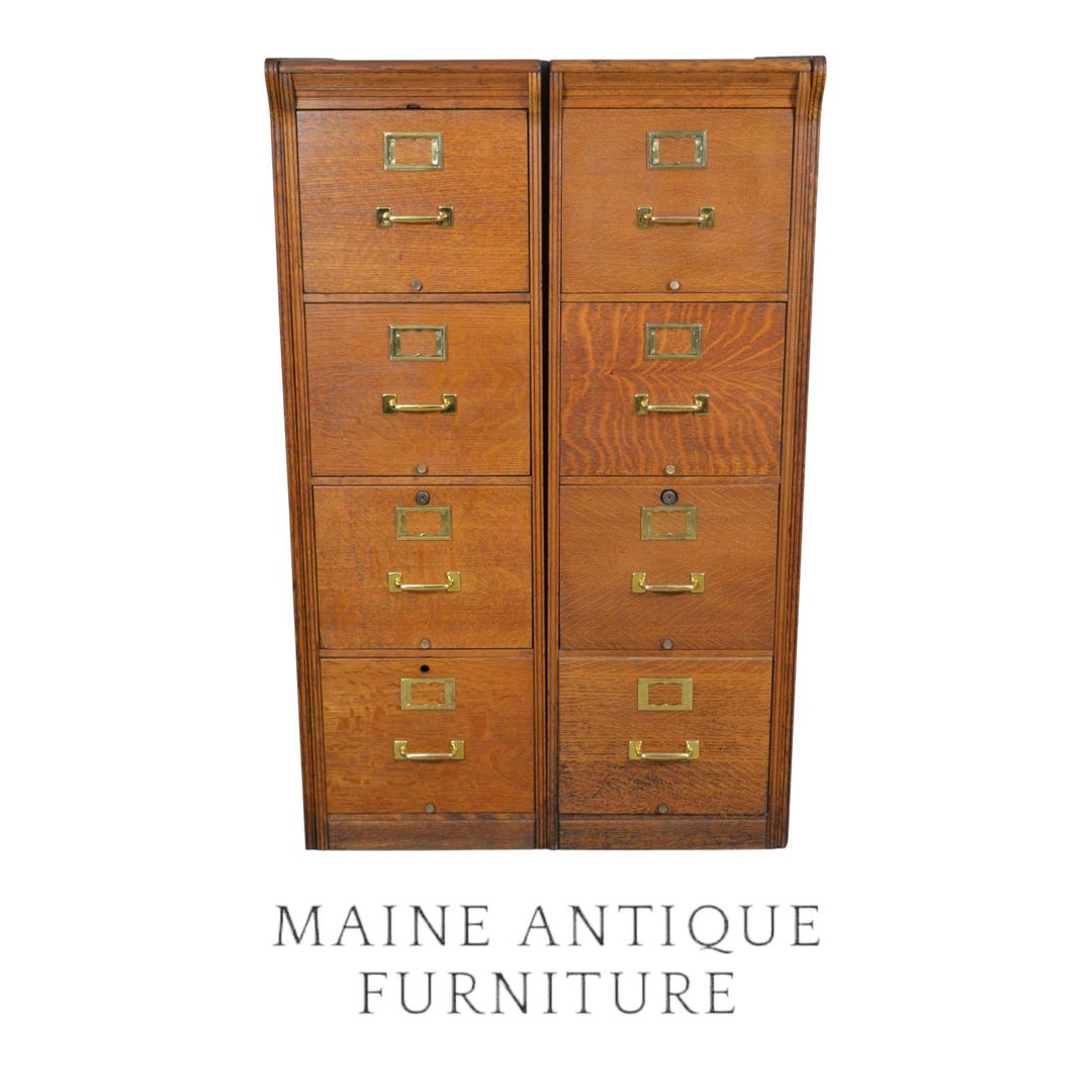Antique Eight Drawer File Cabinet – Standard Size, Refinished Oak ...