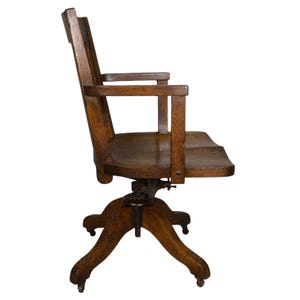 Antique Oak Swivel Tilt Office Chair - Bankers Lawyers Chair, 1930s ...