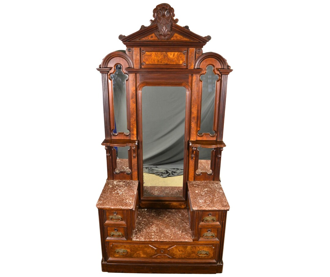 Antique Victorian Unusual Princess Dresser / Marble Top Chest 21643 - Etsy