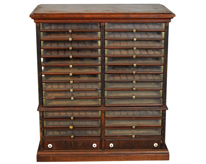 Antique Spool Cabinet, Victorian Belding Brothers Multi-drawer Case ...