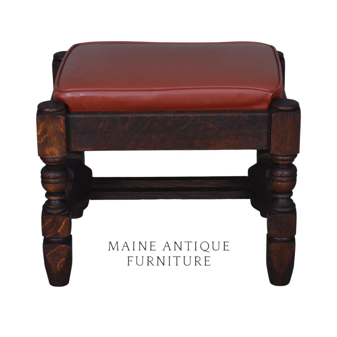 Antique Mission Style Footstool / Hassock in Oak #22169 - Etsy