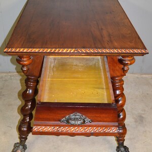 Antique Victorian Hunzinger Barley Twist Library Table #19669 - Etsy