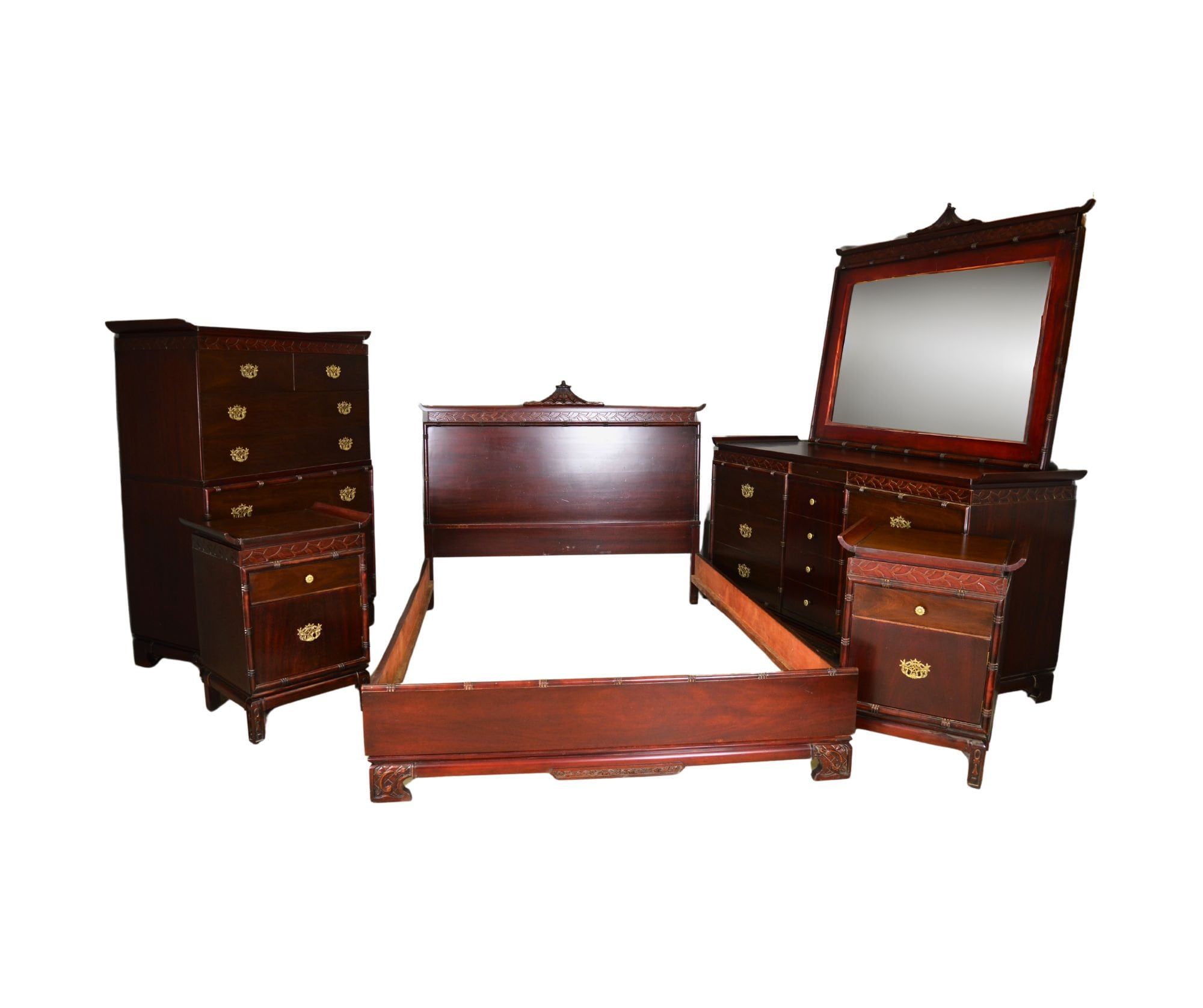 Antique Mahogany 6 Piece Bedroom Set 21950