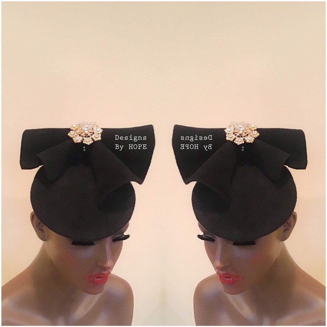 Black Bow Hat: Haute Couture Millinery, Formal Occasion - Etsy