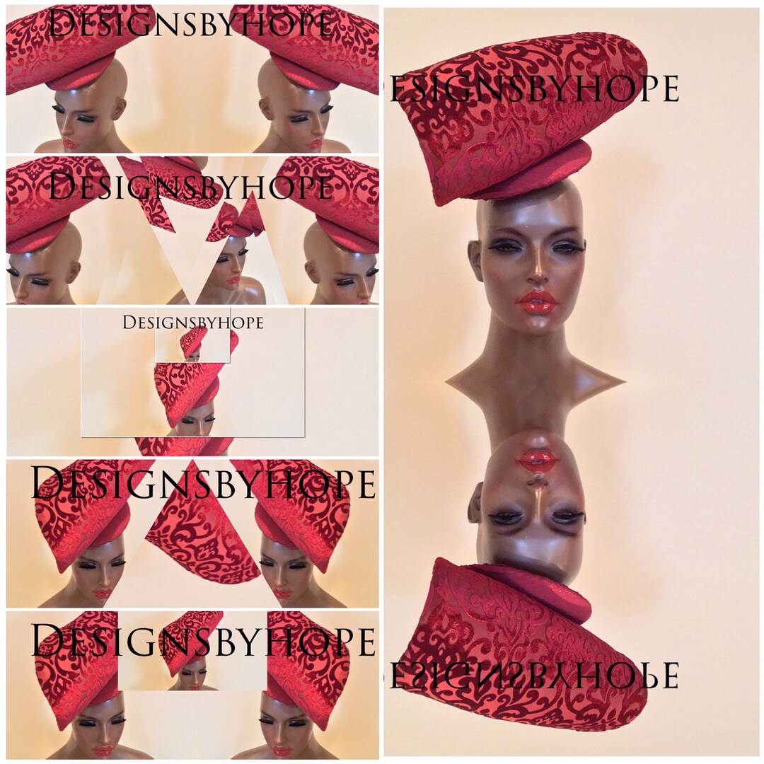 Ruby Red Haute Couture Hat: Avant Garde Formal Headwear - Etsy