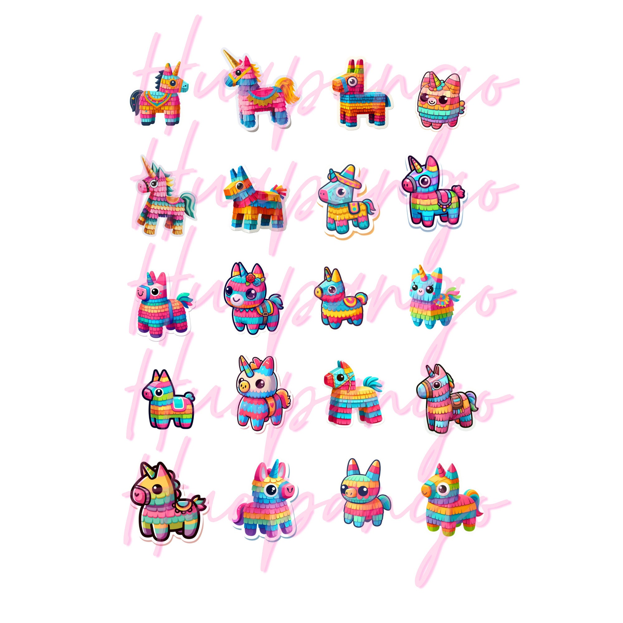 20 Digital Piñata Stickers - Etsy