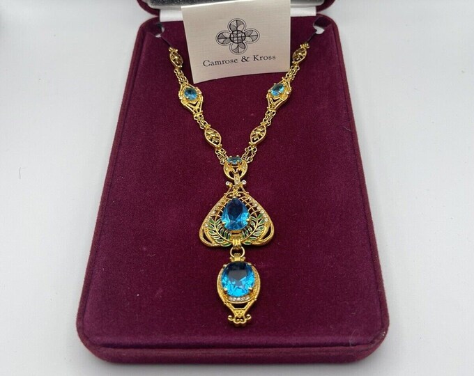 Jackie Kennedy JBK Gold and Blue Aquamarine Necklace by Camrose and ...