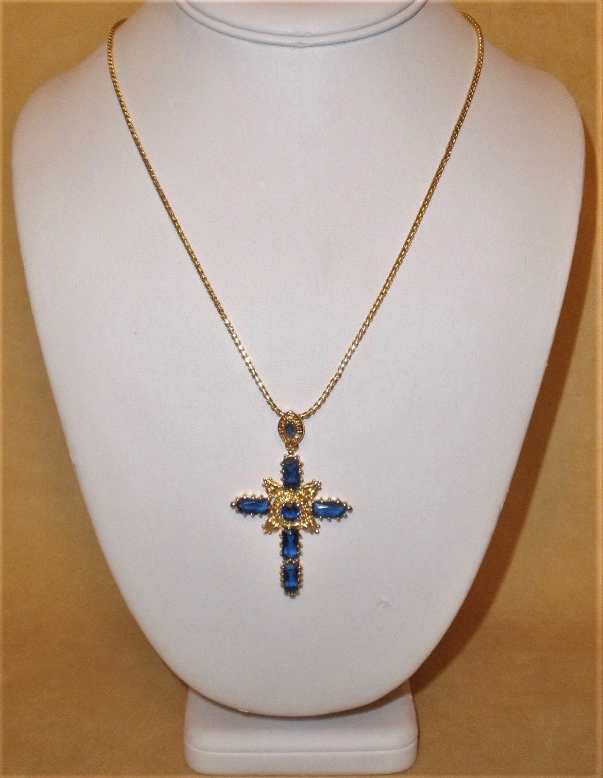 Jackie Kennedy Cross Necklace - North Star, Gold Plated, Simulated ...