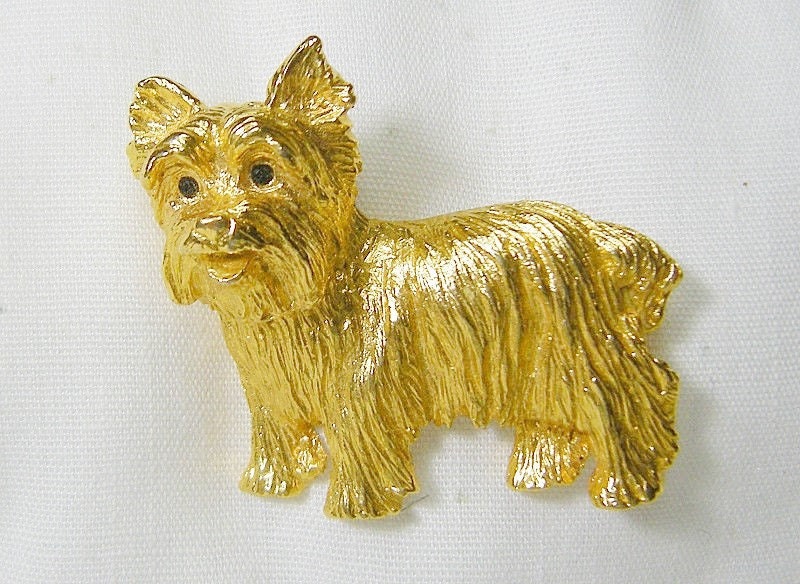Joan Rivers Dog Pin Spike in Gold Tone - S1668