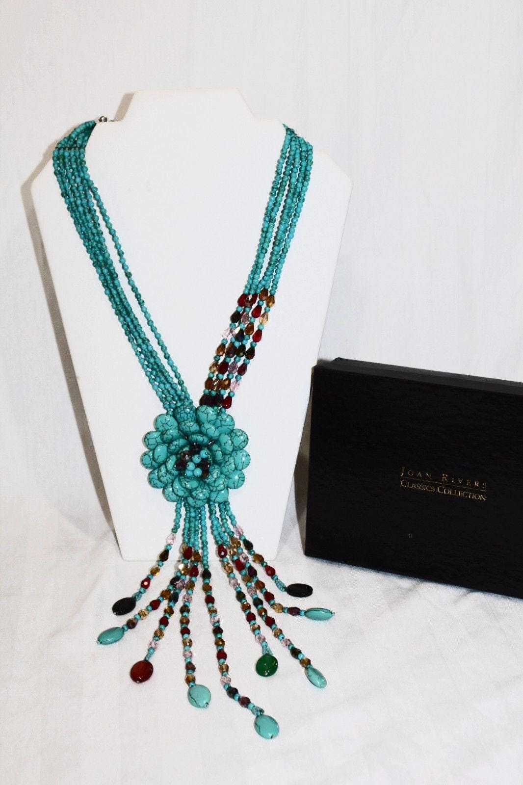 Joan Rivers Beaded Starlet Necklace - Turquoise 20 Inches - S2043
