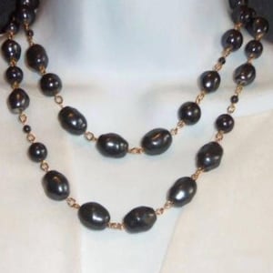 Jackie Kennedy JEWELRY SET JBK Black Necklace and Earrings Set by ...