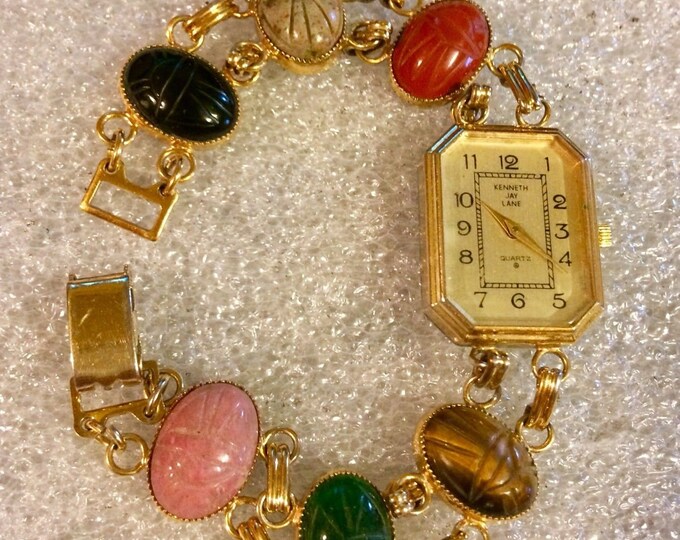 Kenneth Jay Lane Scarab Watch in Gold Tone - S2452 - Etsy