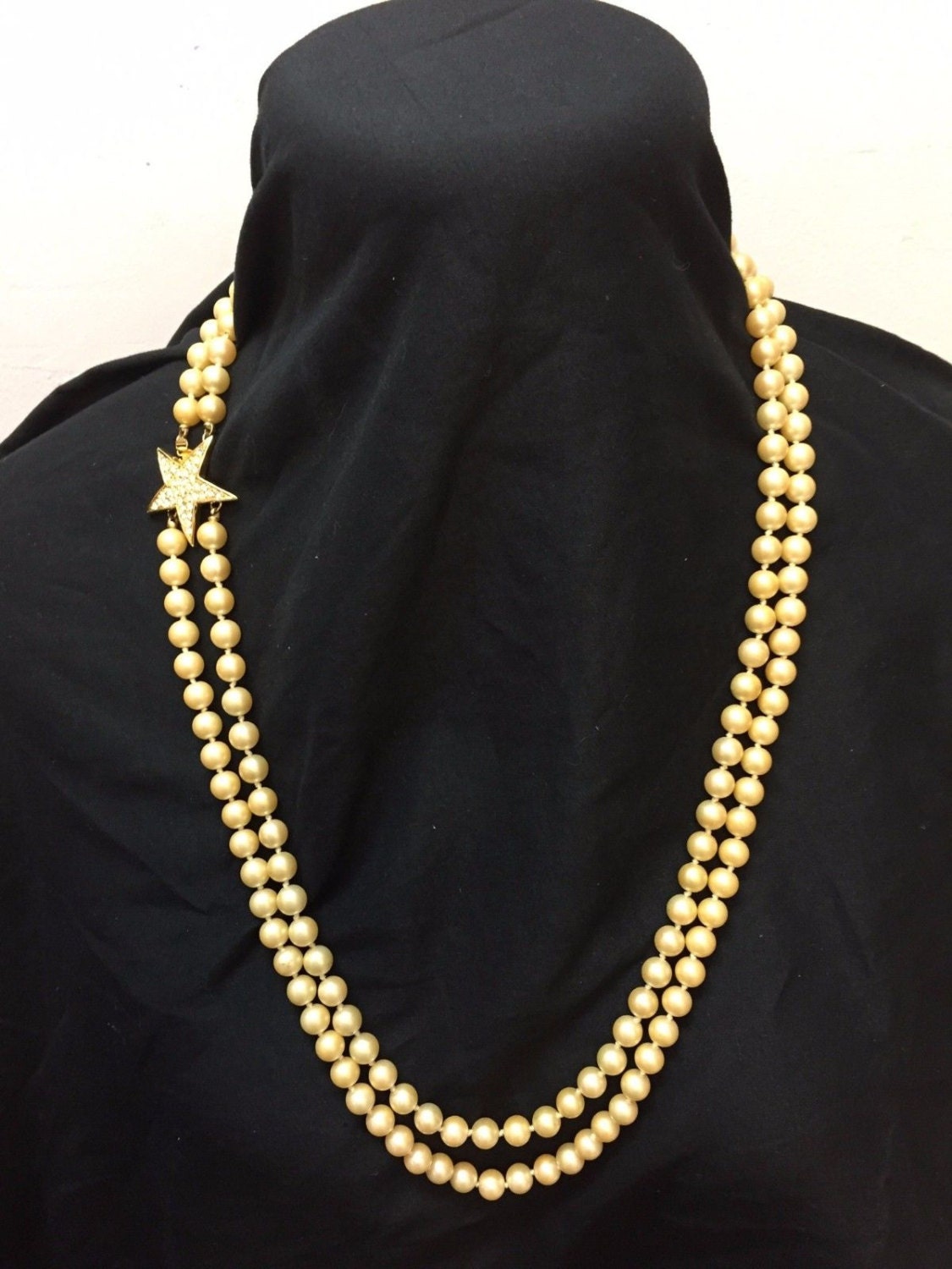 Joan Rivers Pearl Necklace Set - Crystal Star Clasp - S1968
