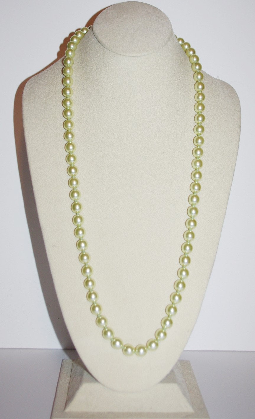 RESERVED FOR STEPHANIE - Joan Rivers Pearl Necklace - Pale Green Faux ...