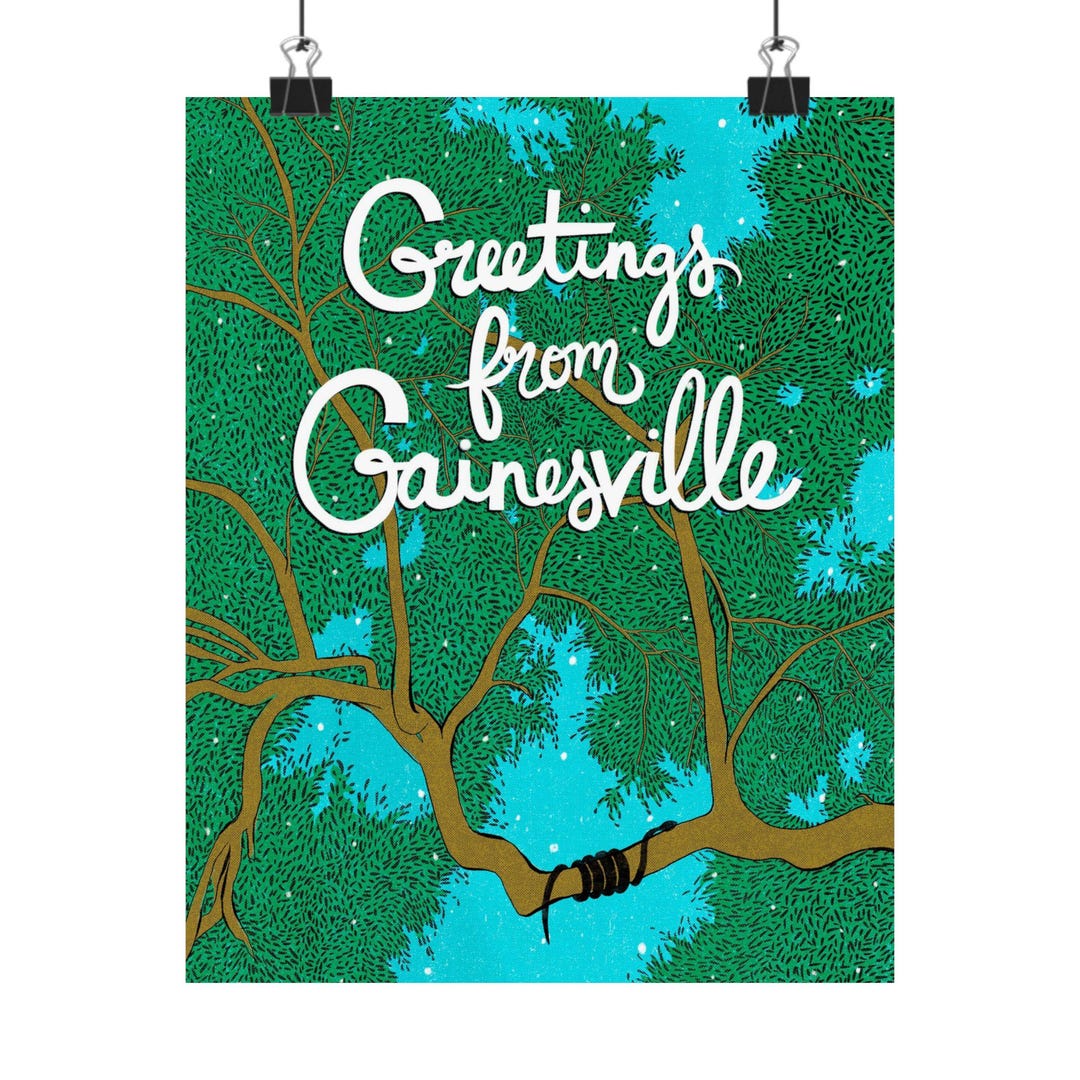 Greetings From Gainesville, Florida Art Print 8x10 and 11x14 - Etsy