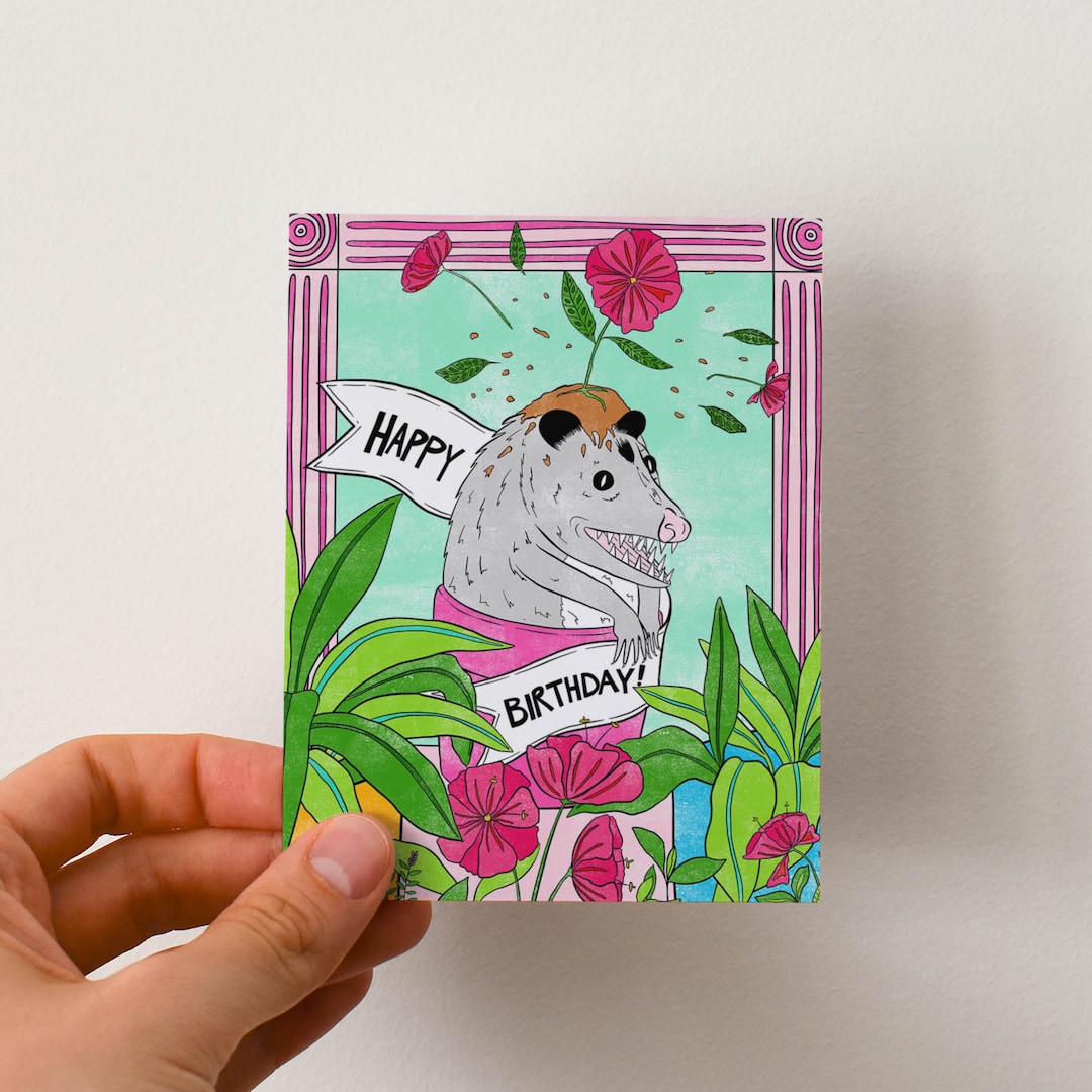 Possum Birthday Card - Birthday Card - Greeting Card With a Surprise ...