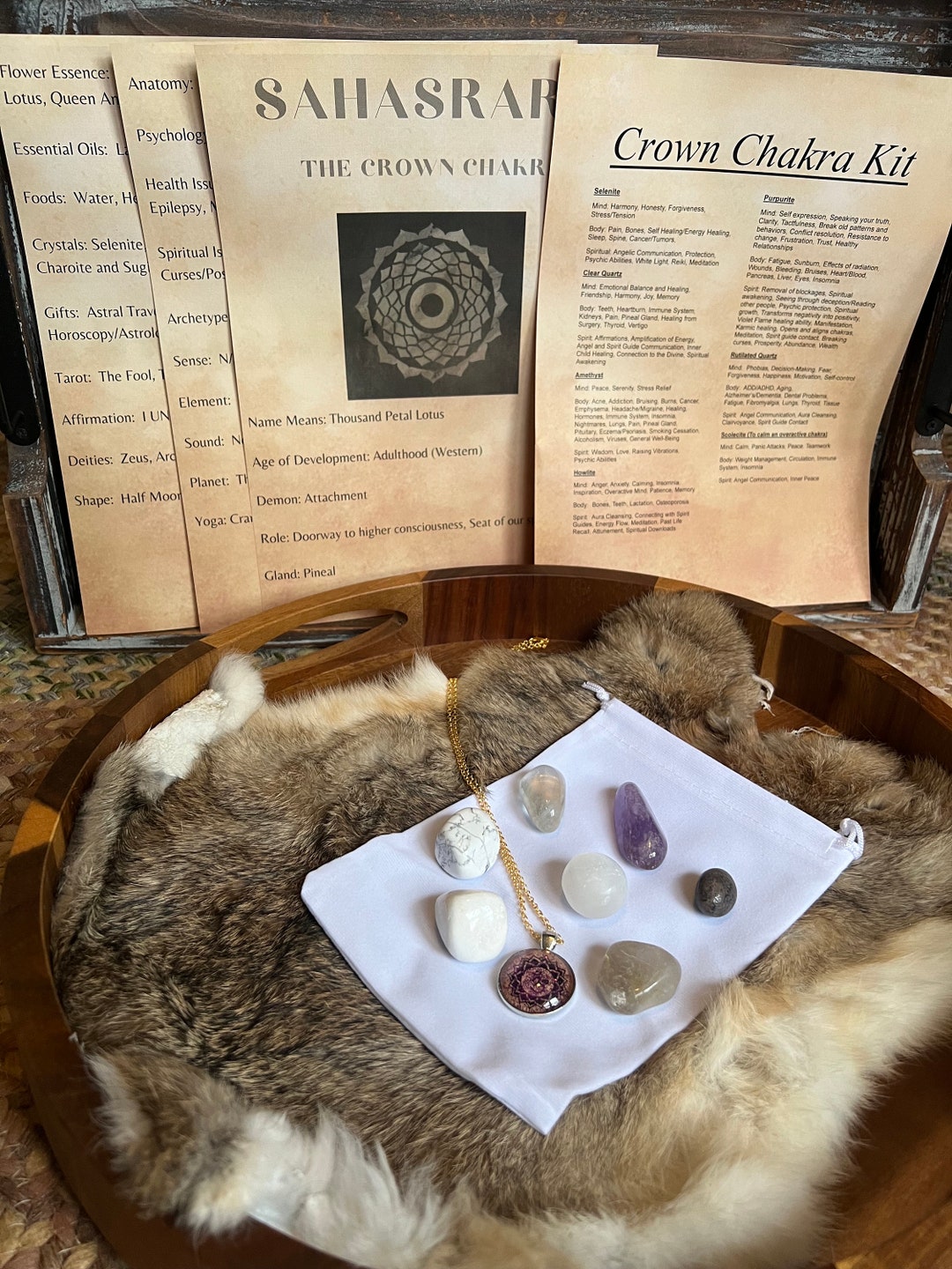 Crown Chakra Crystal Kit and Talisman Crystals, Reiki, Chakras - Etsy
