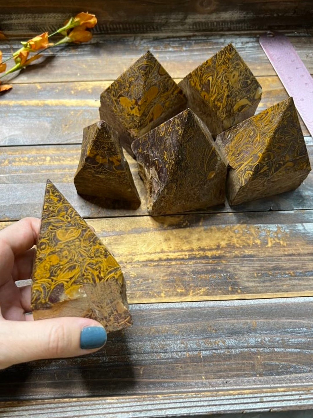 Mariam Jasper calligraphy Stone Towers / Standing Points Crystals - Etsy