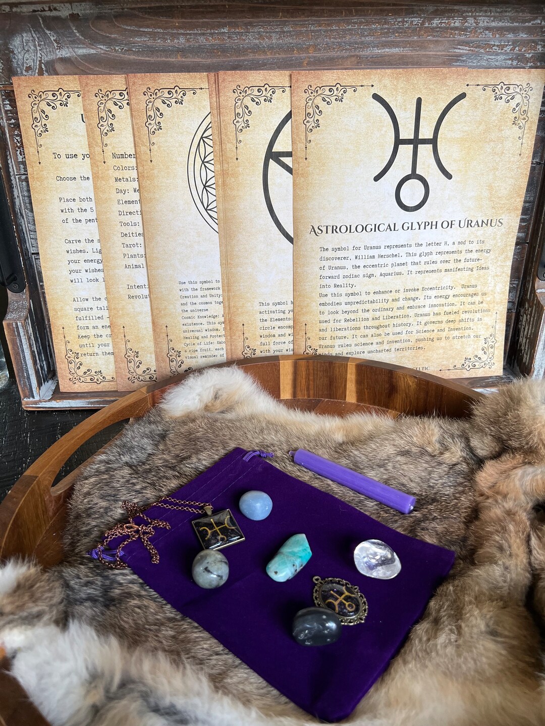 Uranus Planetary Magick Talisman and Crystal Kit - Etsy