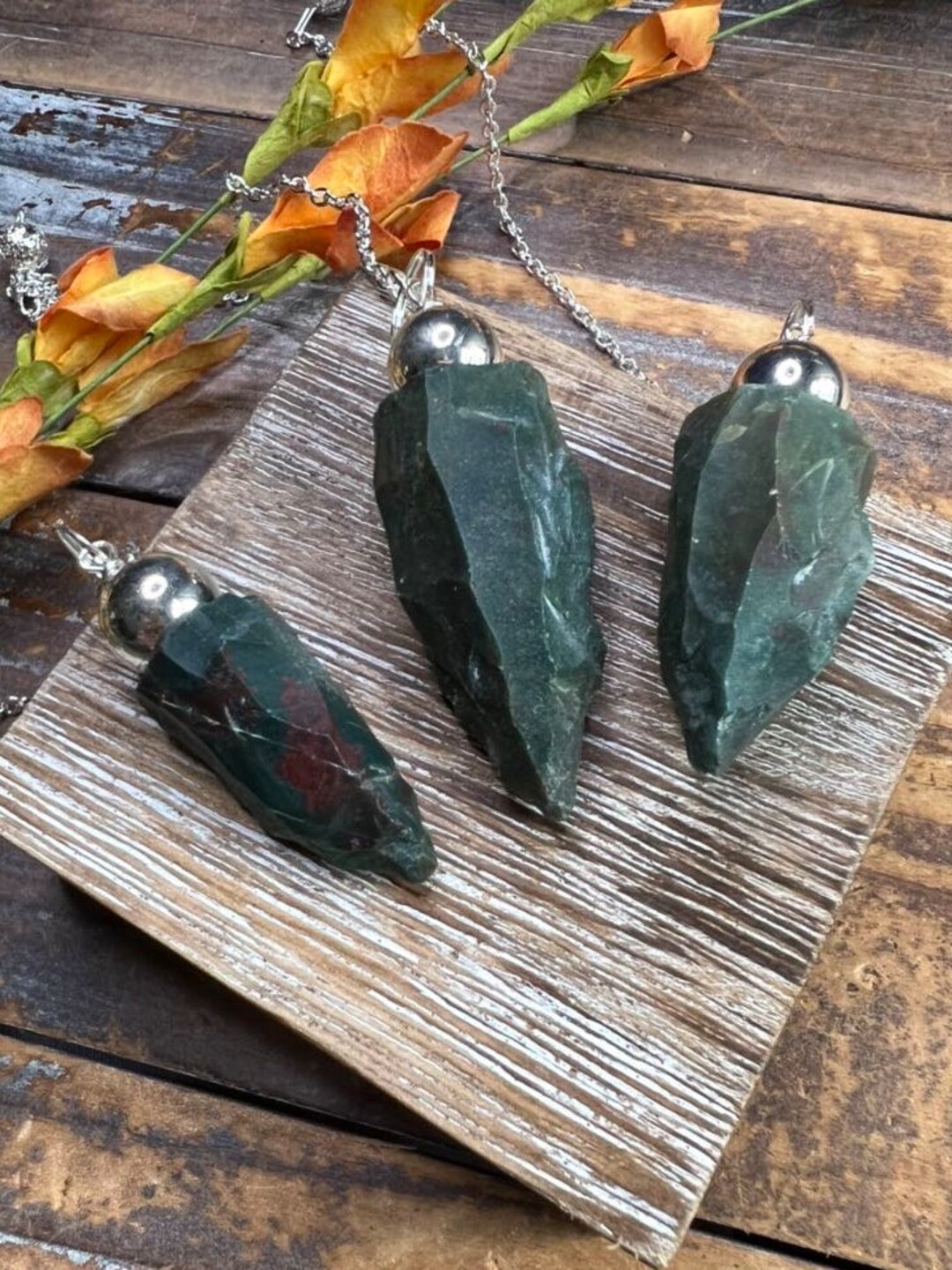 Raw Indian Bloodstone Pendulum Crystals - Etsy