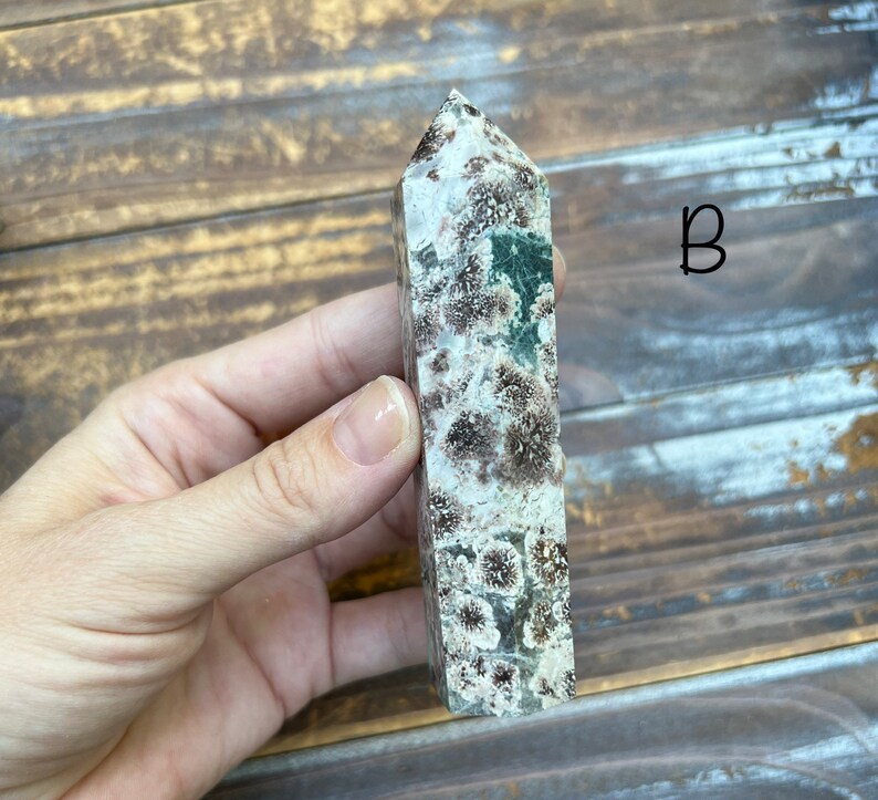 Green Flower Jasper Crystal Towers - Etsy