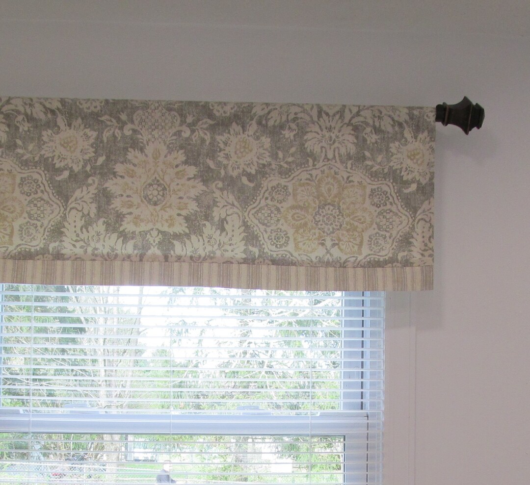 Banded Straight Window Valance/ Trimmed Curtain/ Kitchen, Dining ...
