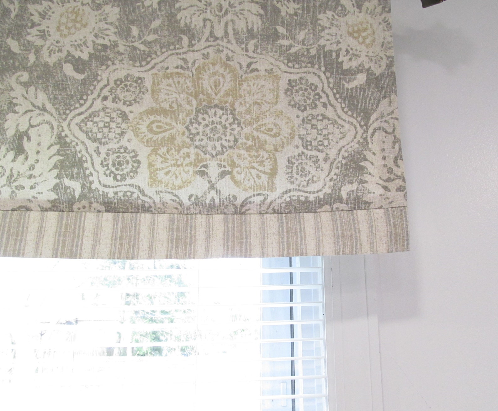 Banded Straight Window Valance/ Trimmed Curtain/ Kitchen - Etsy